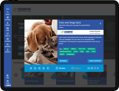 Oomph! Wellbeing & Activities Platform | Oomph! Wellbeing and Activities