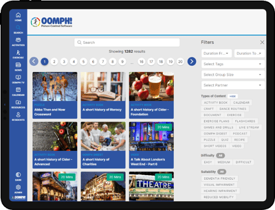 Oomph! Wellbeing & Activities Platform | Oomph! Wellbeing and Activities